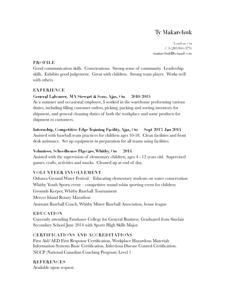 Ty Resume 2015 | PDF