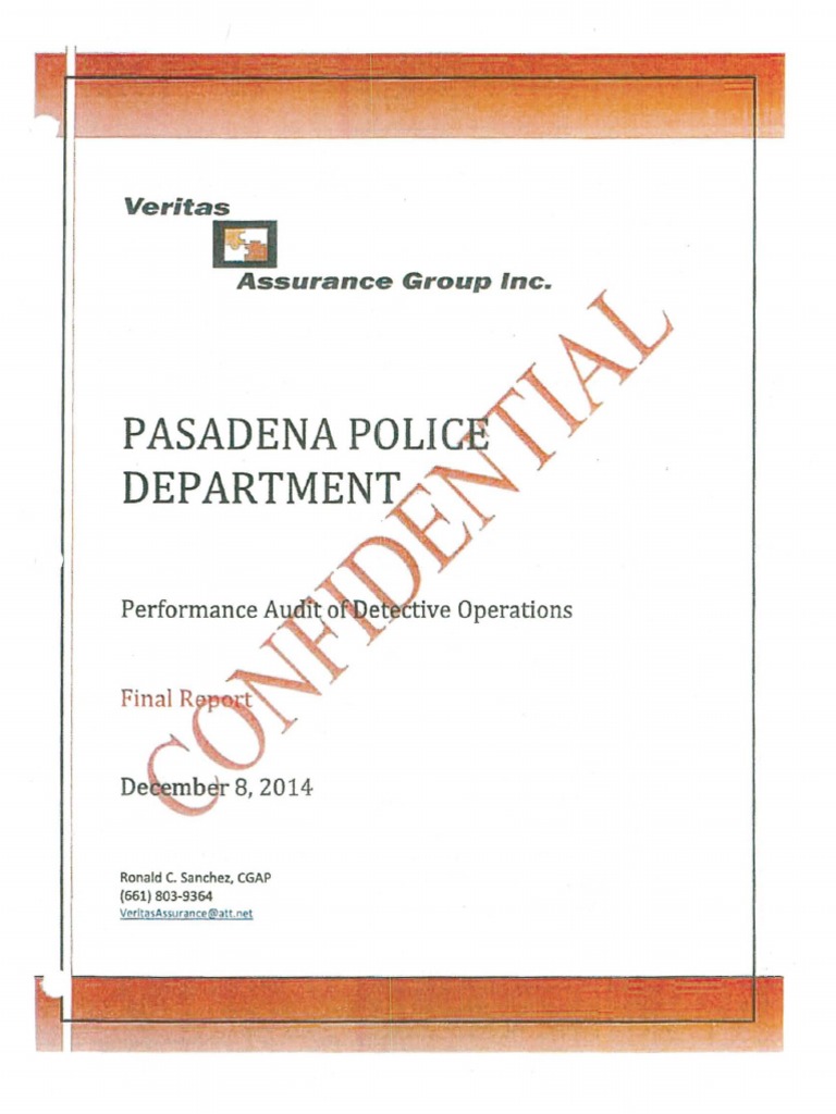 Pasadena Police Department Audit | PDF | Detective | Internal Audit