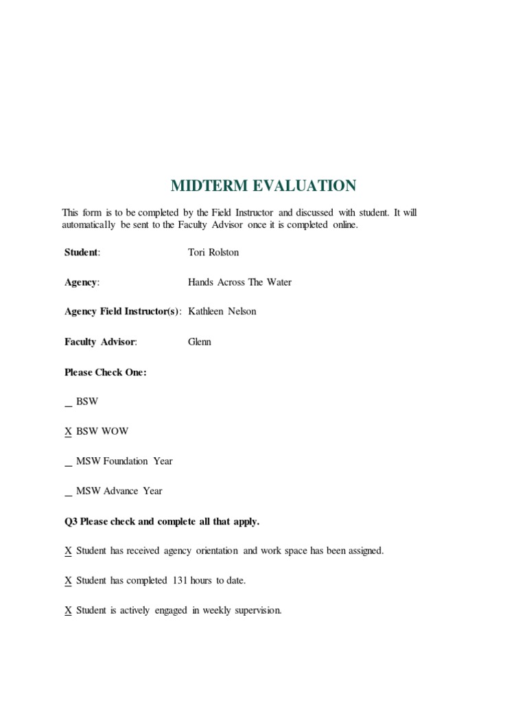 Midterm Evaluation | PDF | Competence (Human Resources) | Evaluation