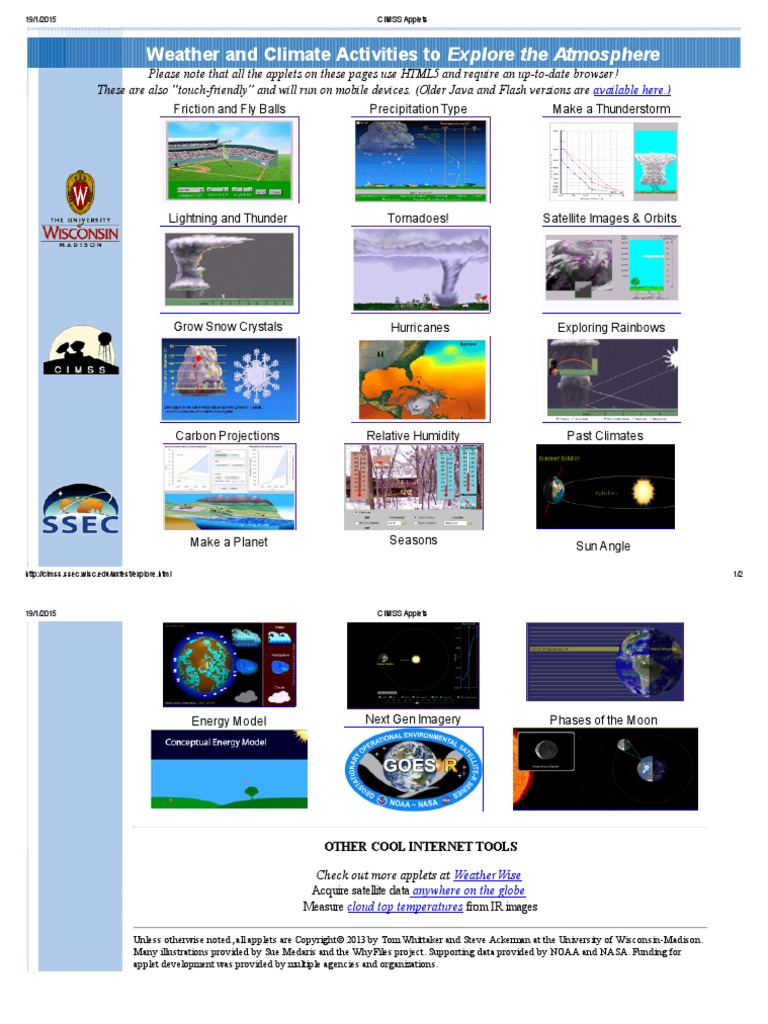 Weather and Climate Activities To Explore The Atmosphere | PDF