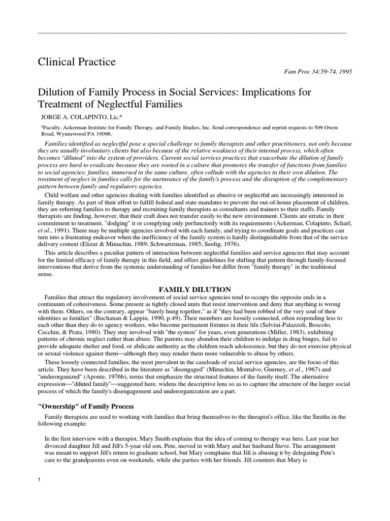 Colapinto 1995 | PDF | Family Therapy | Family