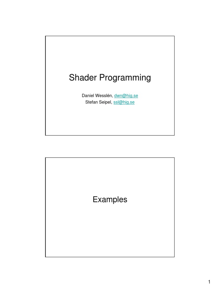 GLSL Tutorial 9 Shader Introduction | PDF | Shader | Image Processing GLSL Tutorial 9 Shader Introduction | PDF | Shader | Image Processing