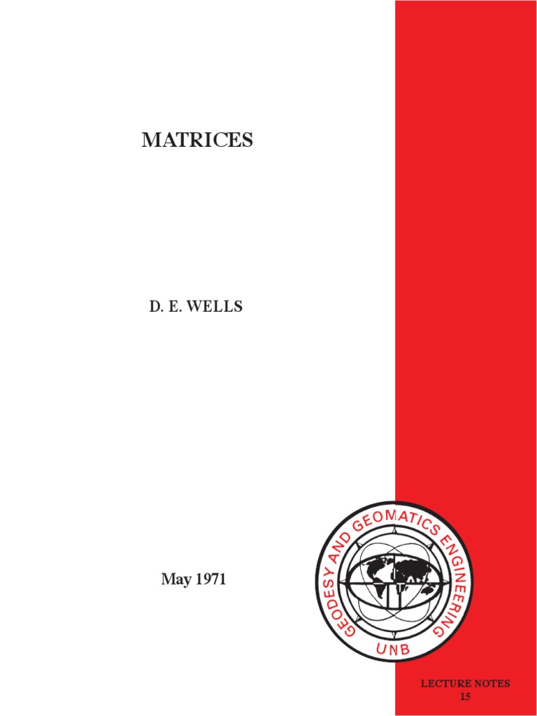 Lecture Notes Matrices | PDF | Matrix (Mathematics) | Eigenvalues And ...