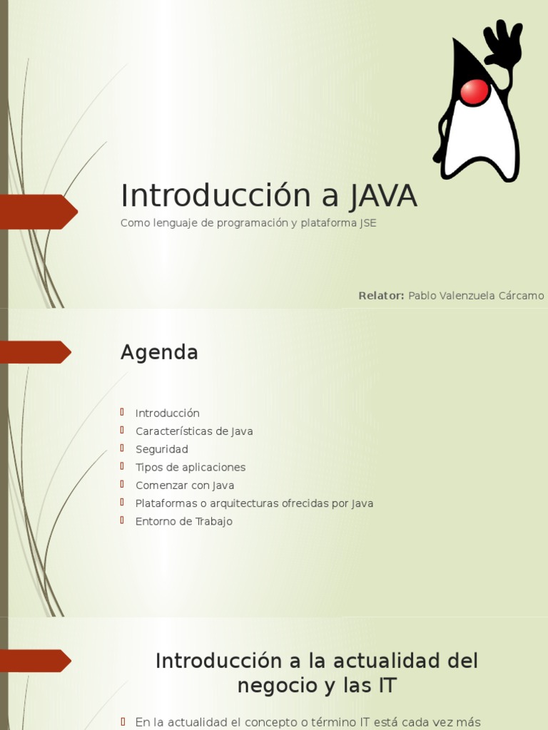 1° Clase - Introducción A Java | PDF | Java (lenguaje de programación) | máquina virtual de Java