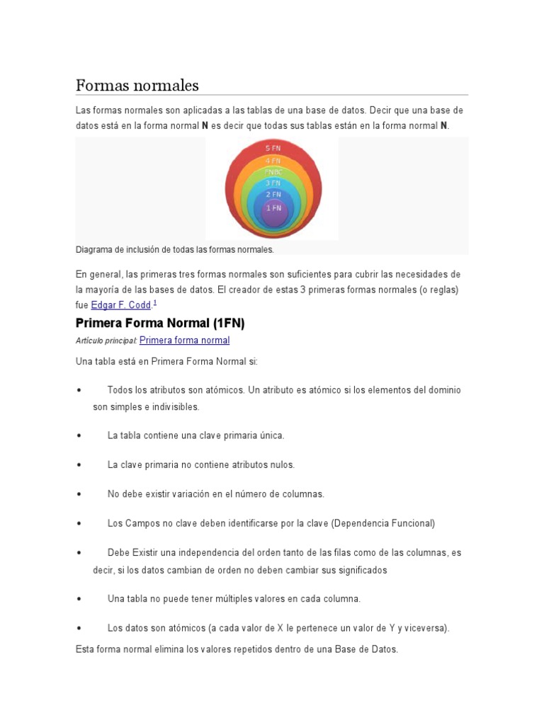 Formas Normales | PDF | Gestión de tecnología de la información | Datos