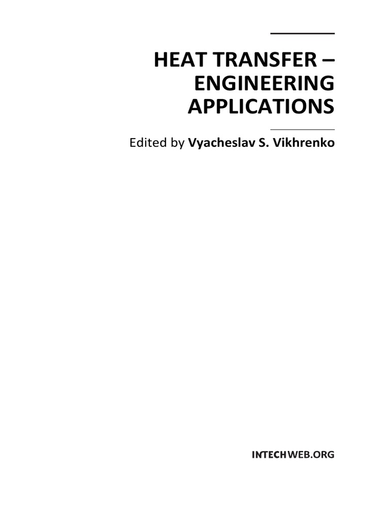 Heat Transfer Engineering Applications | PDF | Thermal Conduction ...
