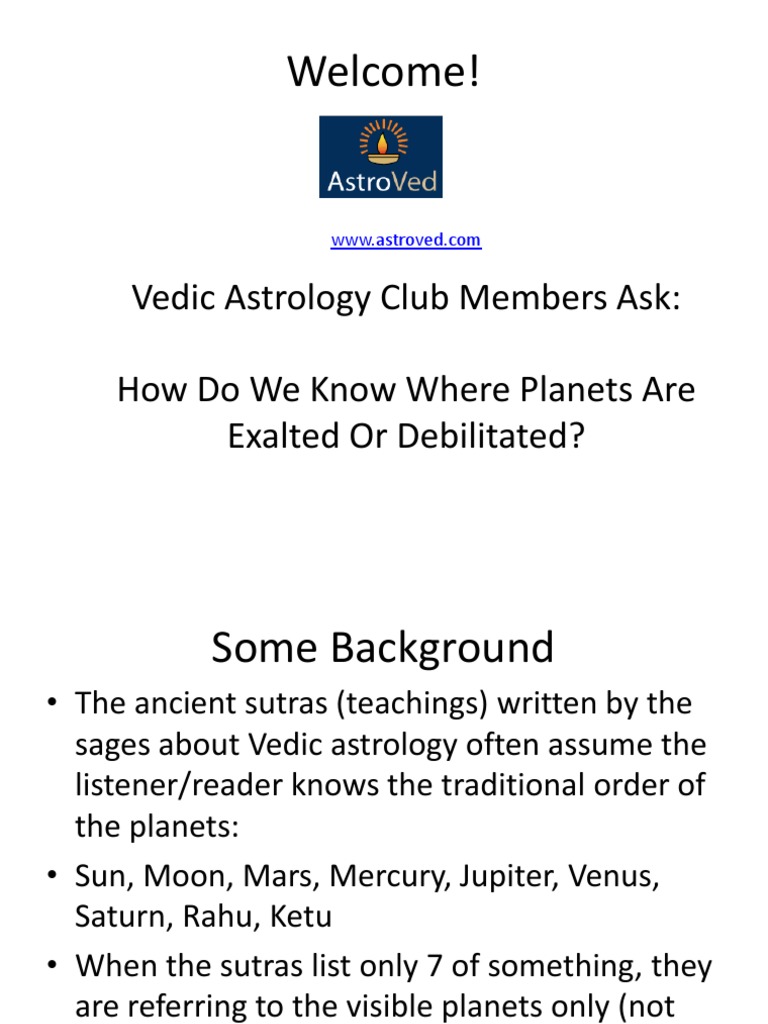 Exaltation and Debilitation of Planets | PDF | Planets In Astrology ...