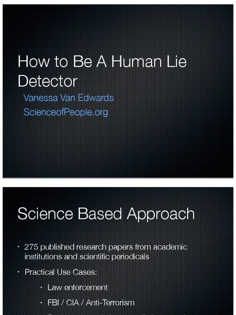 Slides How To Be A Human Lie Detector | PDF | Lie | Deception