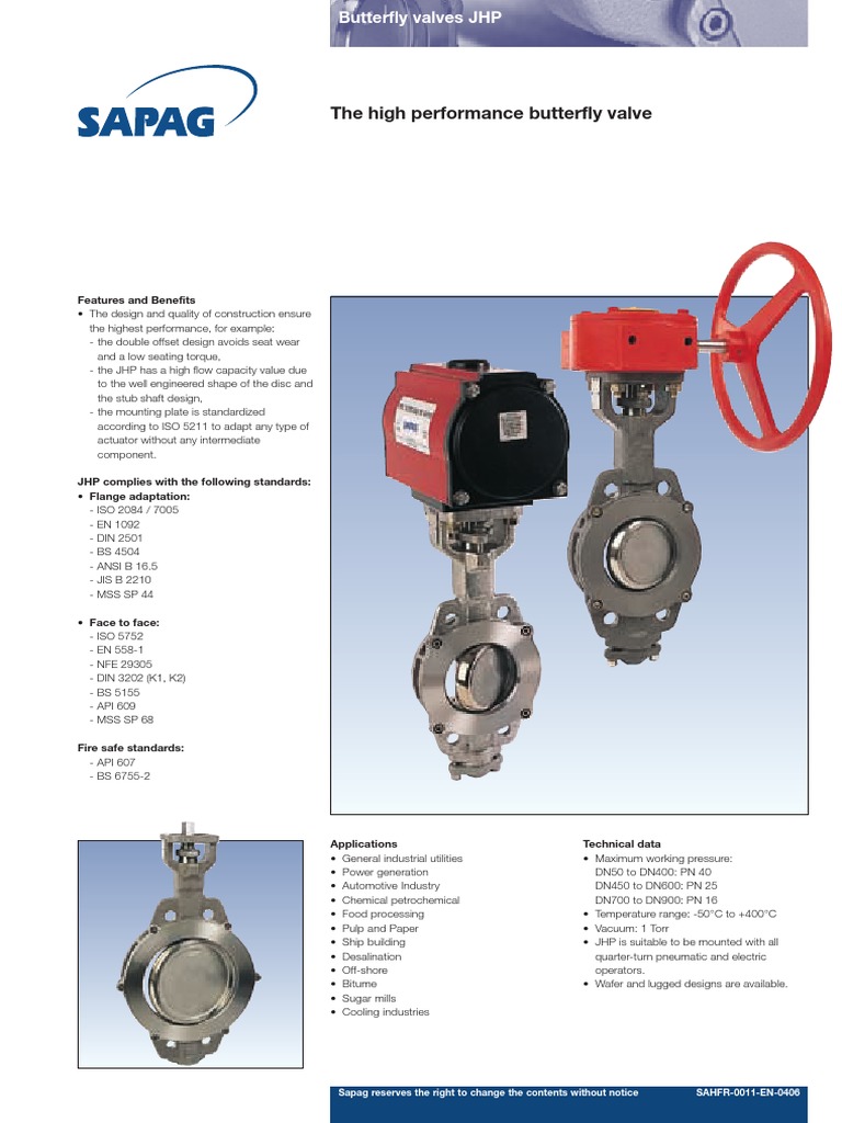 Sapag JHP Valves Jun04 en | PDF | Valve | Machines