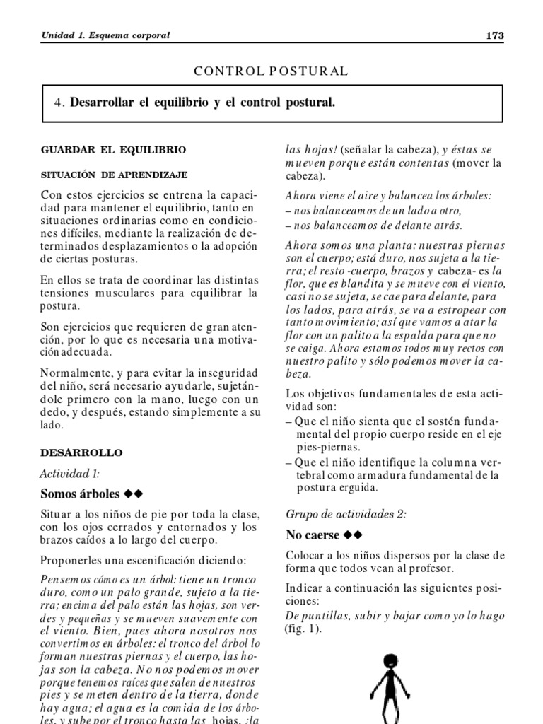 Ejercicios de Control Postural Infantil | PDF | Pie | Nadando