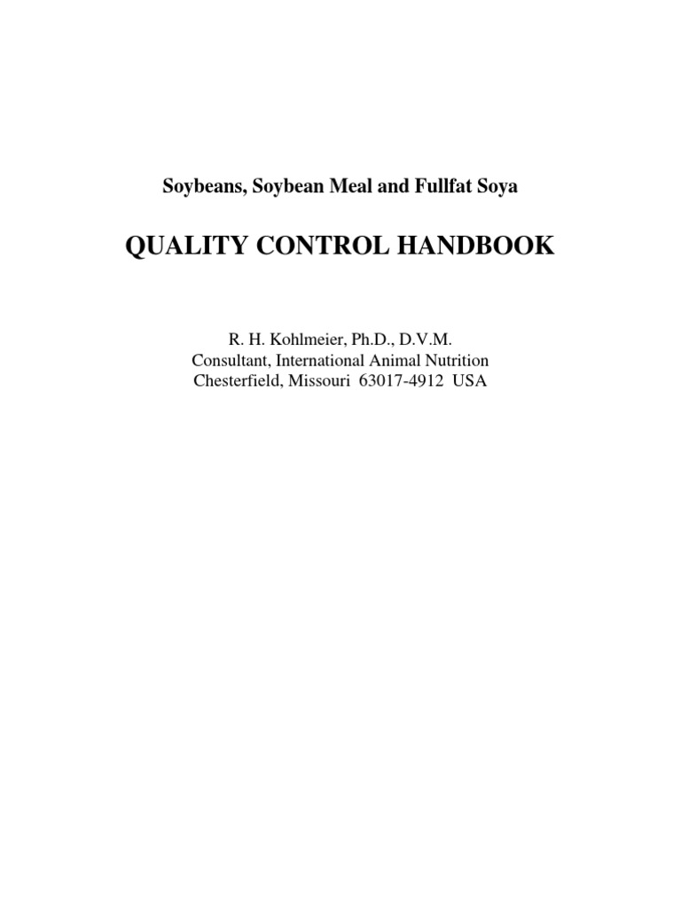 Soybean Quality Control Handbook | PDF | Bill Of Lading | Soybean