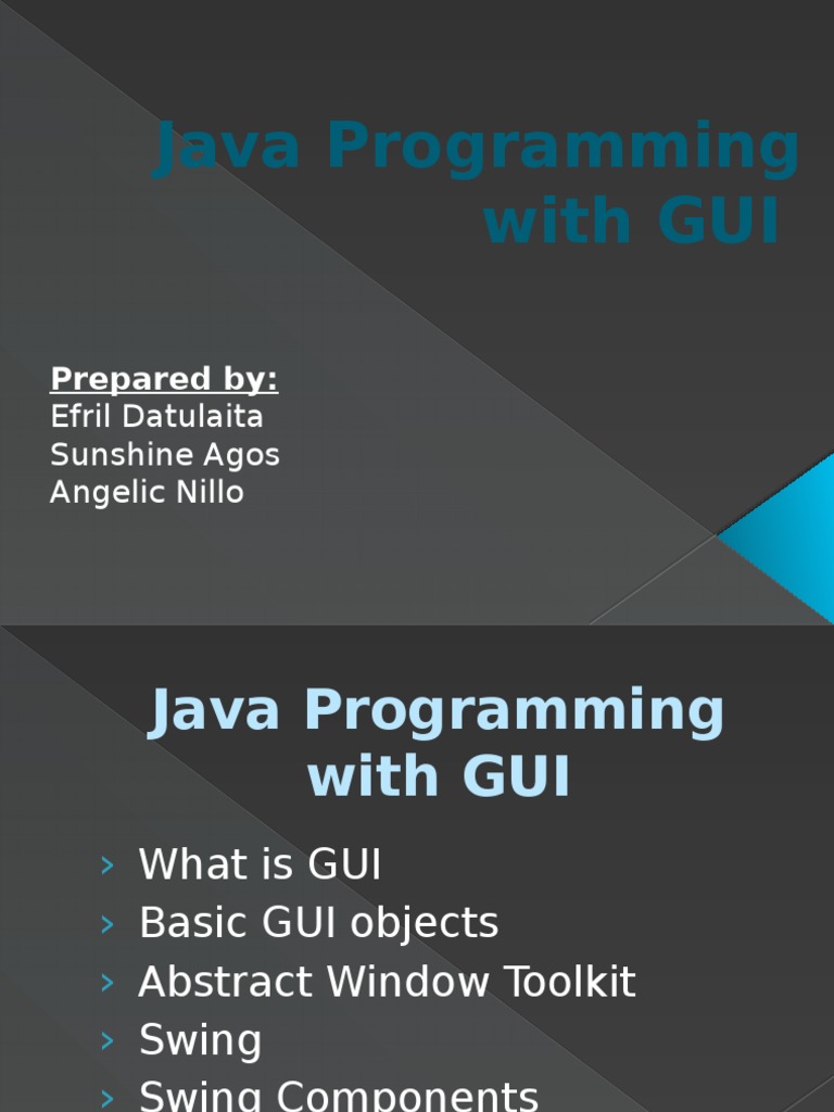 Java Programming With GUI Report | PDF | Graphical User Interfaces | Button (Computing)