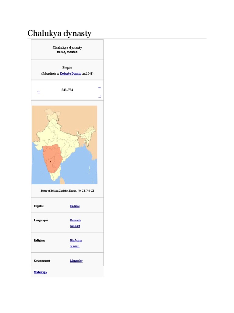 Chalukya Dynasty | PDF | South India