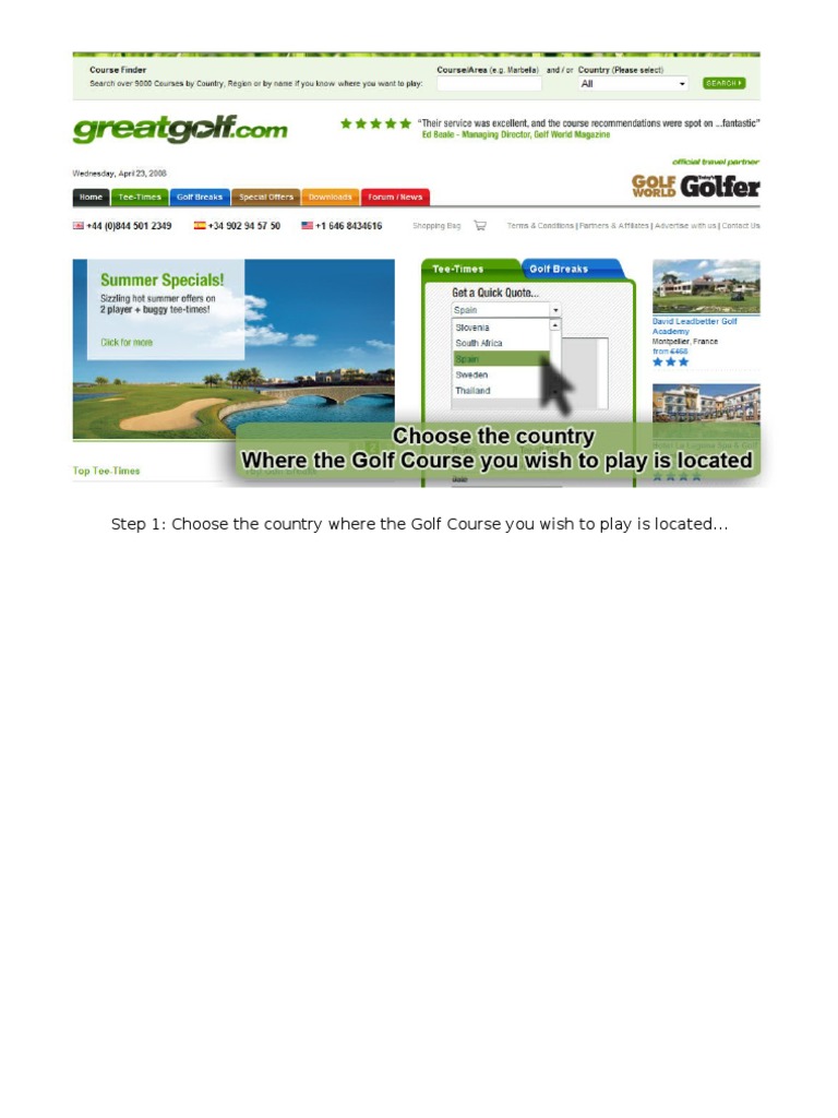 Find Your Ideal Golf Course by Location | PDF