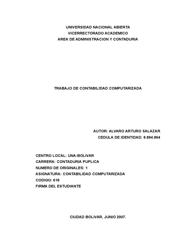 Contabilidad Computarizada: Ventajas y Uso | PDF | Hoja de balance ...
