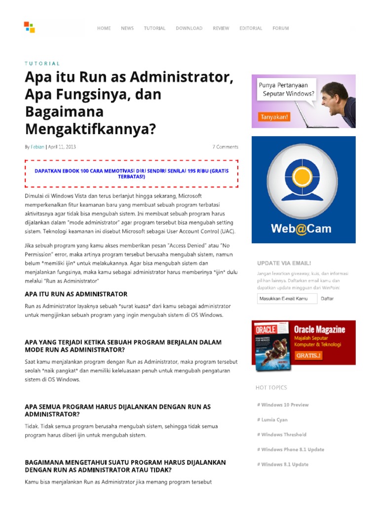 Apa Itu Run As Administrator, Apa Fungsinya, Dan Bagaimana ...