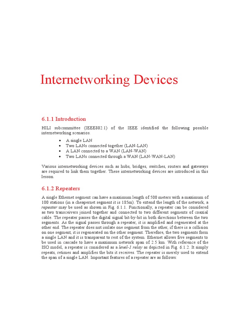 Internetworking Devices | PDF | Network Switch | Routing