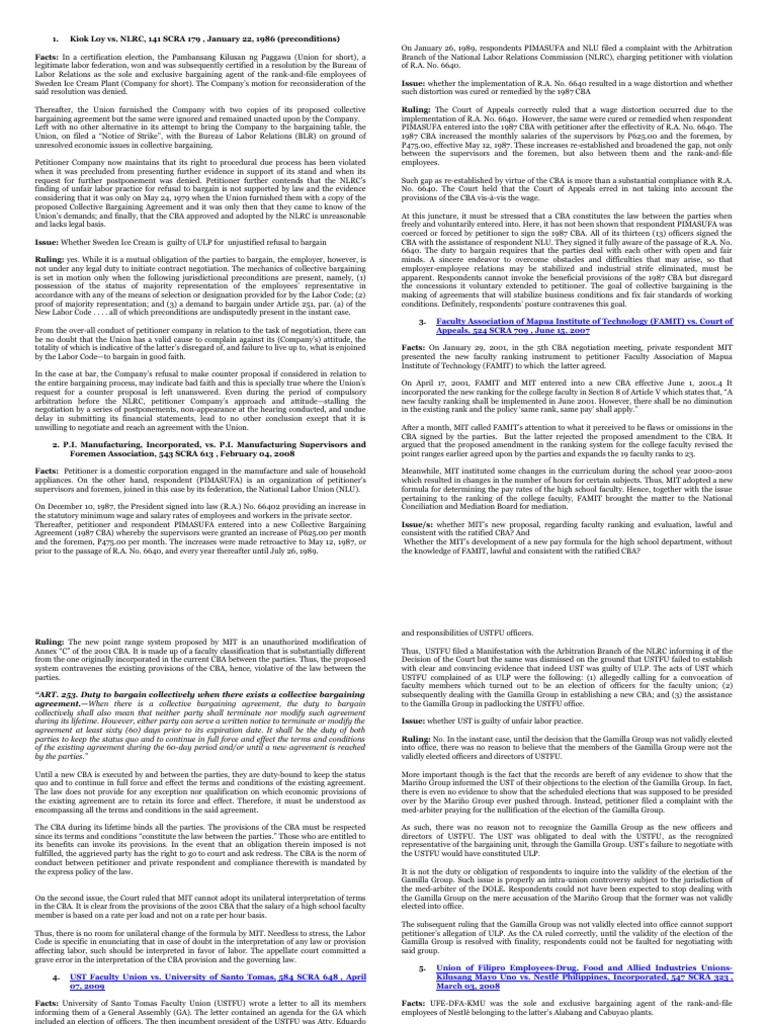 Labor Relations - Collective Bargaining Procedure & Agreement - ULP ...