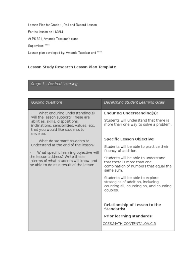 Lesson Study Lesson Plan | PDF | Lesson Plan | Motivation