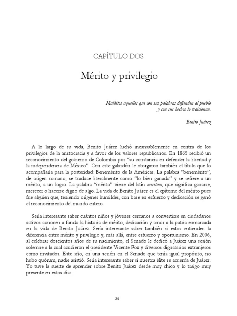 Mérito y Privilegio (Capítulo de Regalo) | PDF | Meritocracia | México