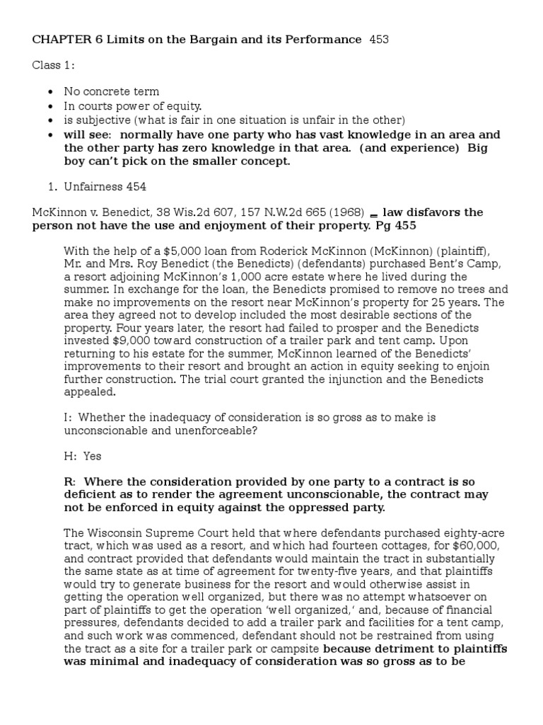 Contracts 2 - Outline | PDF | Specific Performance | Damages