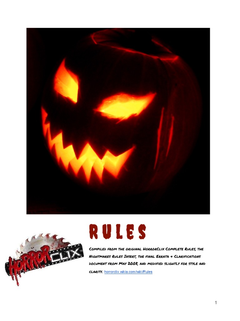 HorrorClix Rules | PDF | Flight | Map