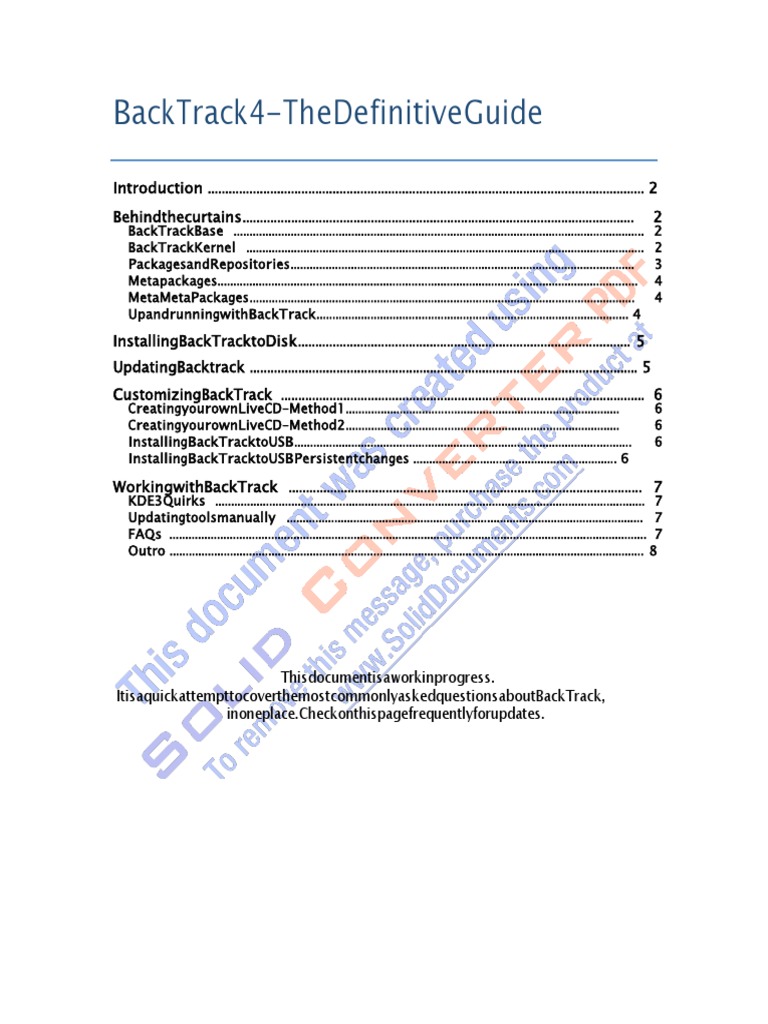 Backtrack 4 Guide Tutorial | PDF | Software Repository | Computer Related Introductions