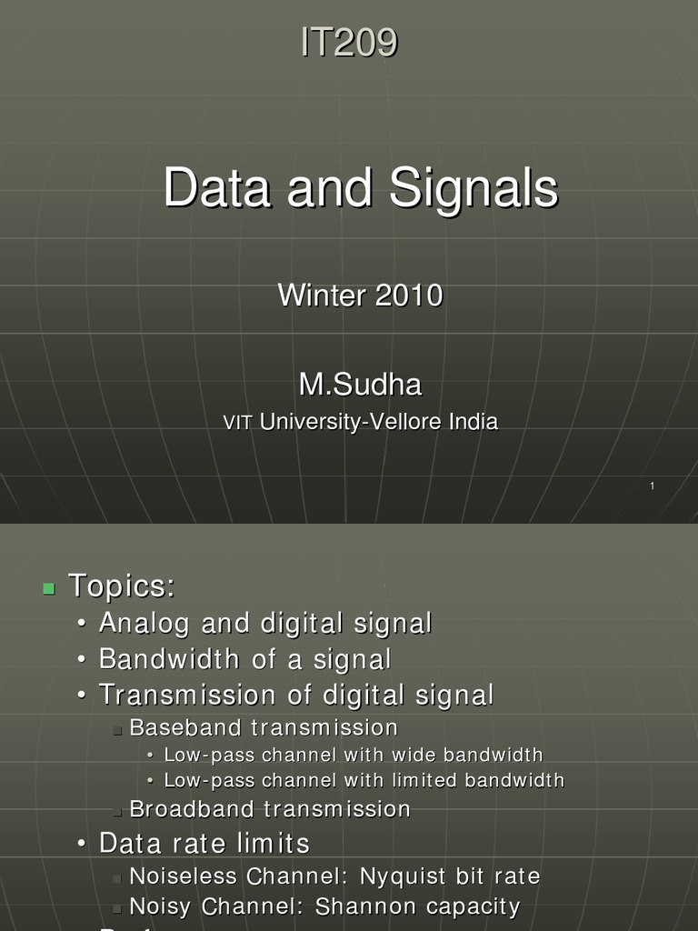 Data and Signals | PDF | Bandwidth (Signal Processing) | Data Transmission