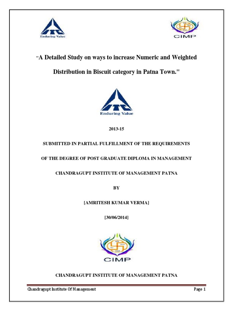 ITC Project | PDF | Factor Analysis | Market (Economics)