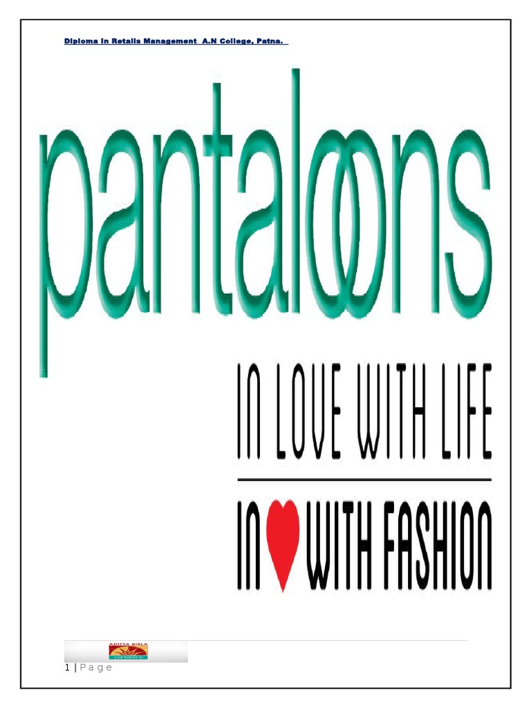 Pantaloons Retail Management Project Report | PDF | Retail | Merchandising