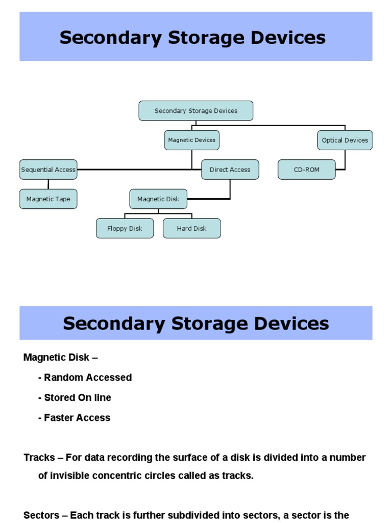 Secondary Storage | PDF | Floppy Disk | Disk Storage