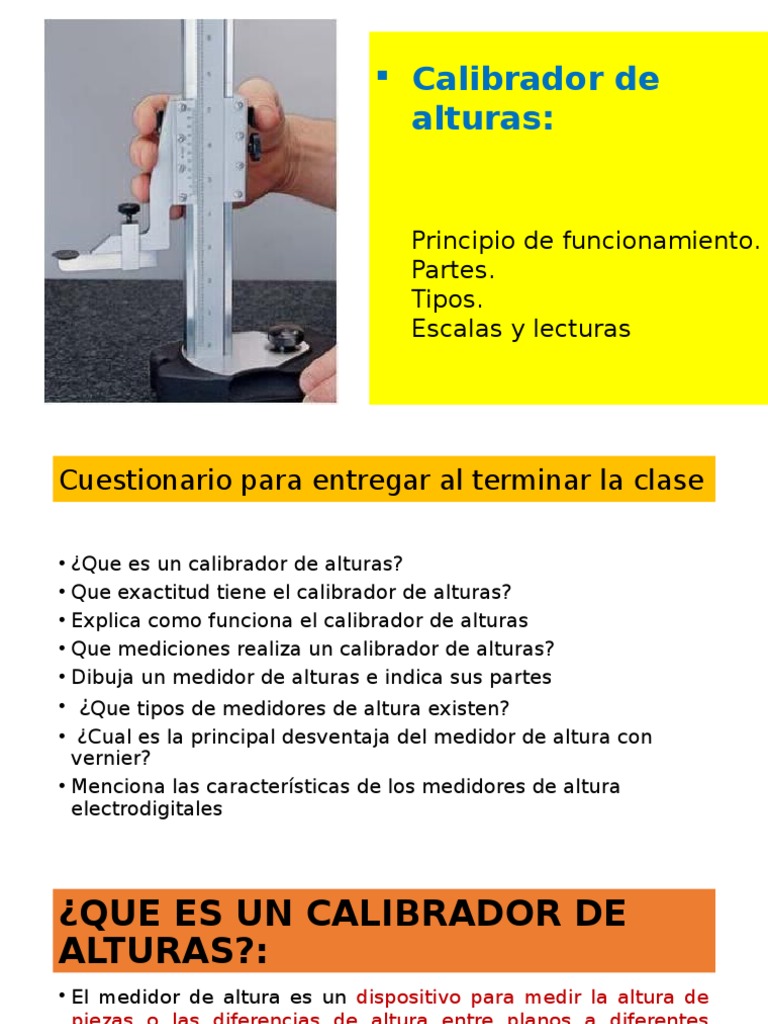 Calibrador De Alturas Pdf Herramientas Naturaleza