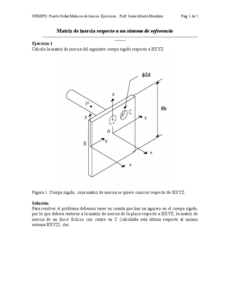 Matriz Inercia | Matriz (Matemáticas) | Mecanica clasica