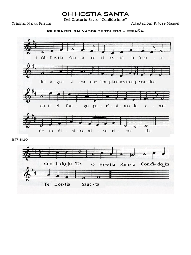 Oh Hostia Santa, Confido in Te | PDF