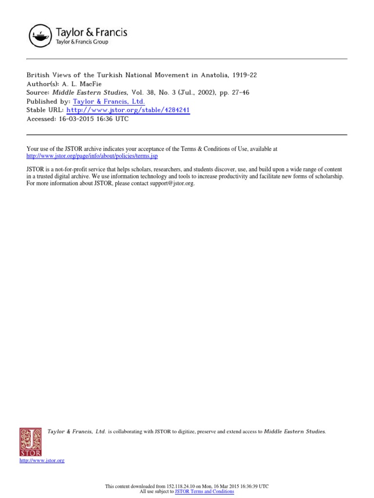 British Views in Turkish National Movement 1919-22 | PDF | Mustafa ...