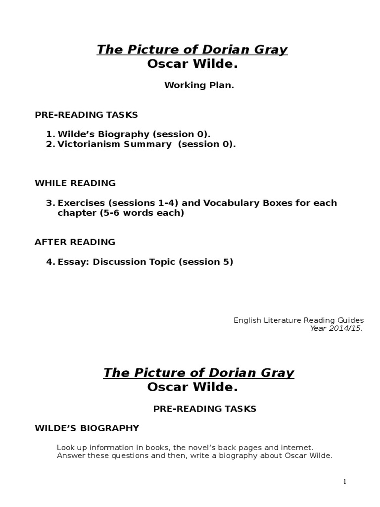 Dorian Gray Study Guide & Exercises | PDF | The Picture Of Dorian Gray ...
