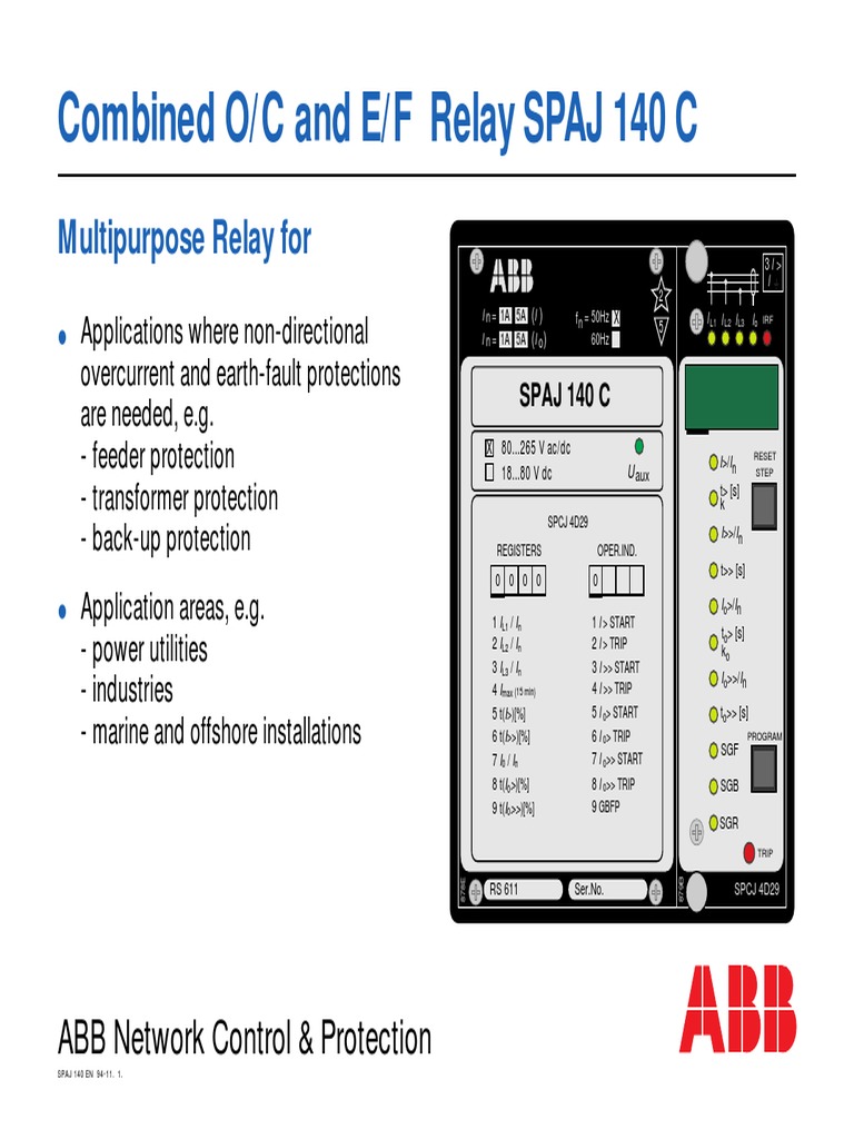 SPAJ 140 C Relay Overview and Functions | PDF