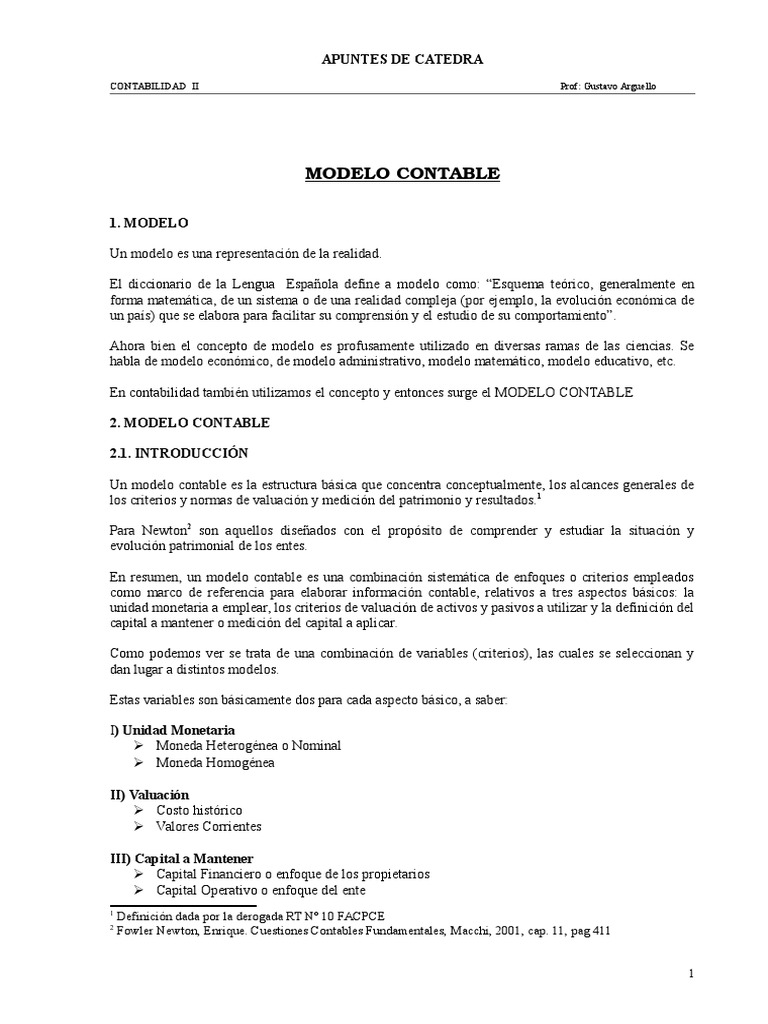 Resumen Modelos Contable Teoria | Descargar gratis PDF | Valoración empresarial | Contabilidad