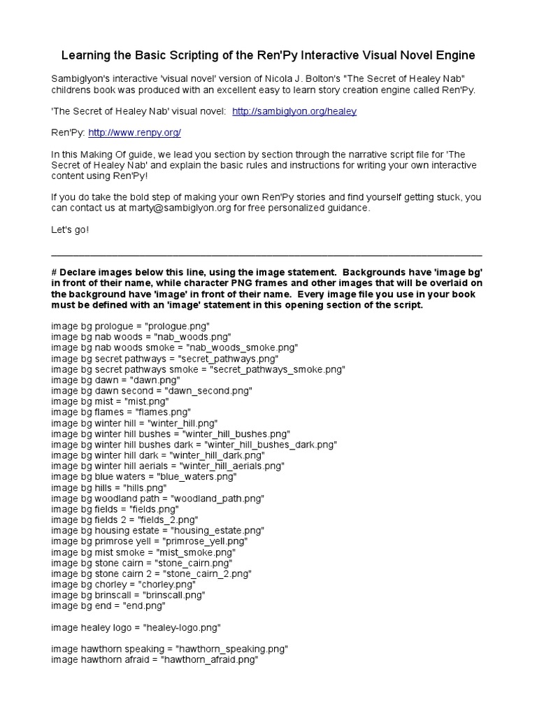 Exploring the Basics of Ren'Py Visual Novel Scripting Through an ...