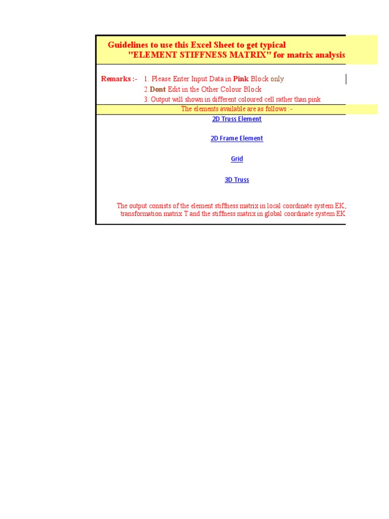 EQ-502 Element Stiffness Matrices | PDF | Matrix (Mathematics ...