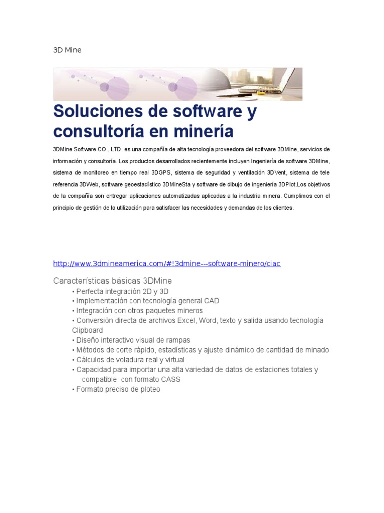 3D Mine | PDF | Minería | Software