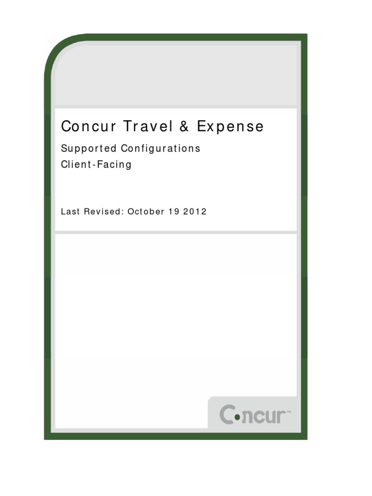 Supported Configurations For Concur Travel and Expense Client-Facing ...