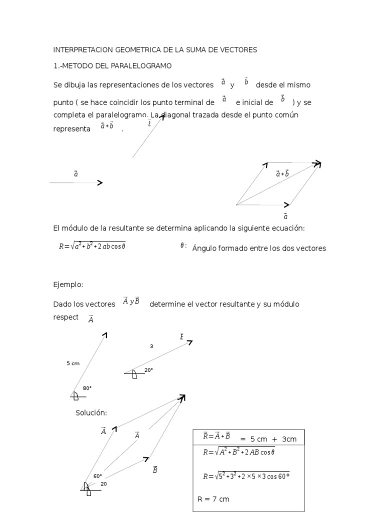 Metodos de Suma de Vectores | PDF | Vector Euclidiano | Triángulo