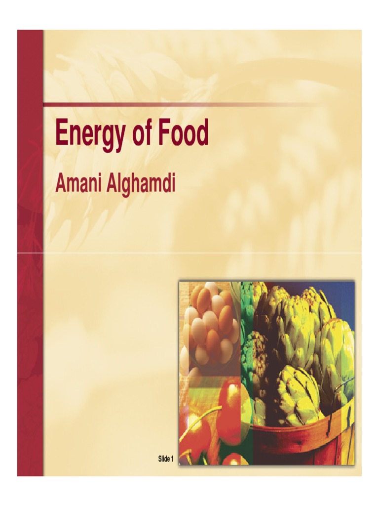 Microsoft PowerPoint - Food Energy Lecture 2 | PDF | Food Energy | Calorie