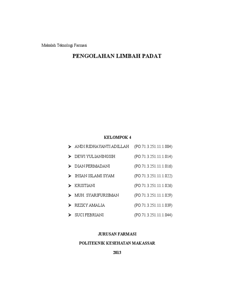 Pengelolaan Limbah Padat | PDF | Sains & Matematika