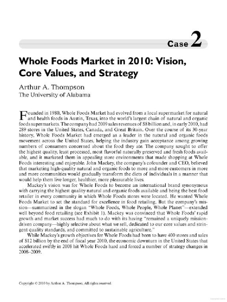 Case Study Whole Foods | PDF