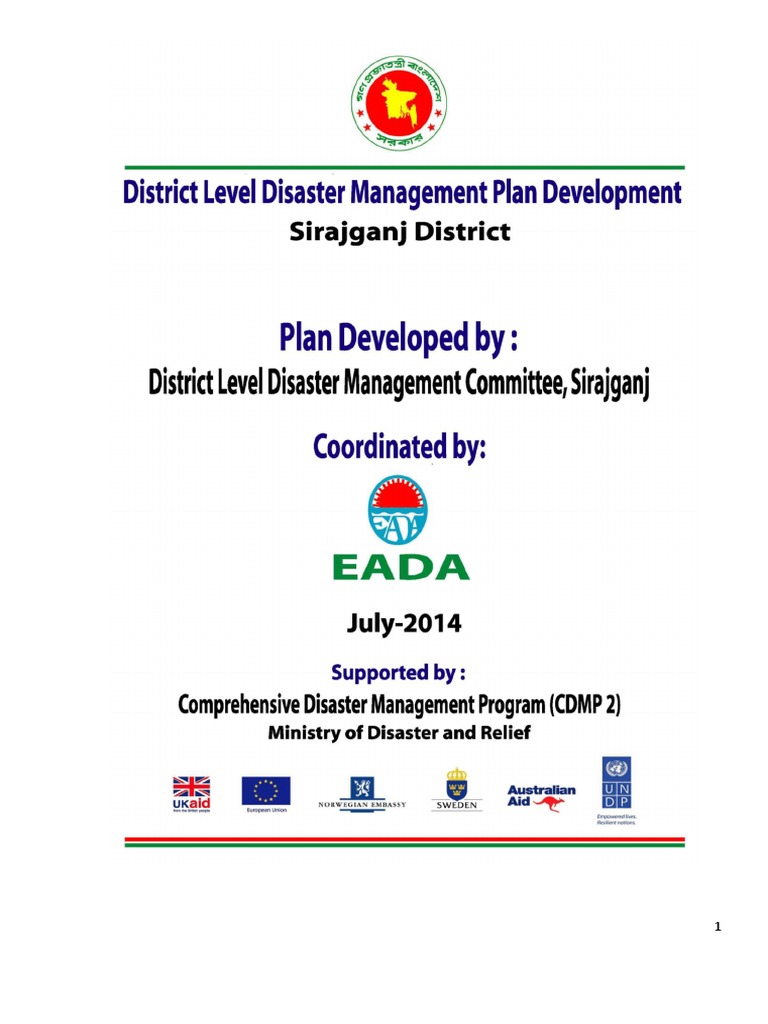 DM Plan Sirajgonj District - English Version-2014 | PDF | Emergency ...