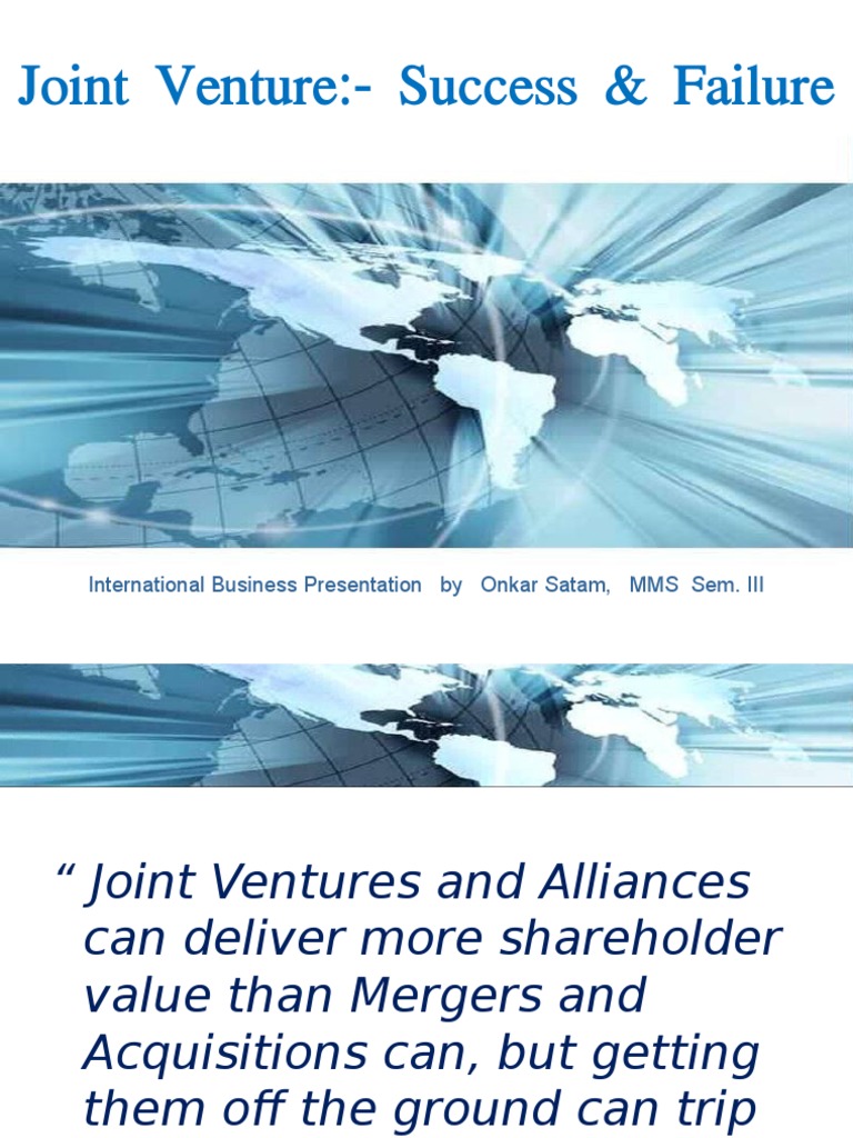 Joint Ventures - Key Success Factors | Joint Venture | Feasibility Study