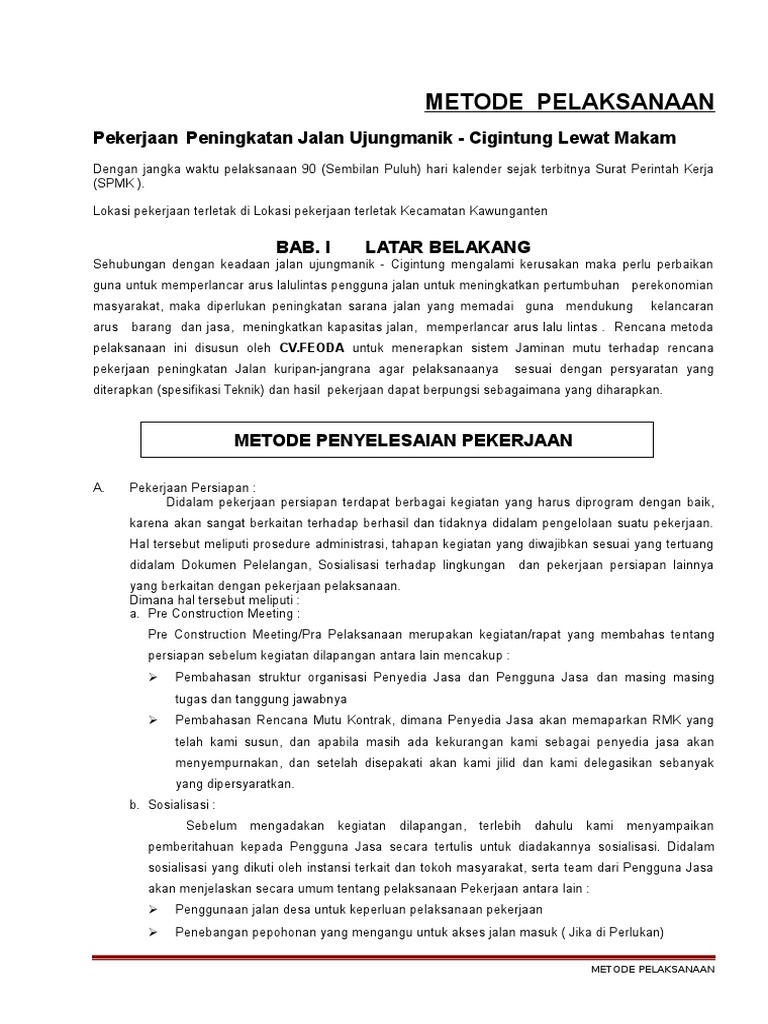 Metode Pekerjaan Bina Marga | PDF