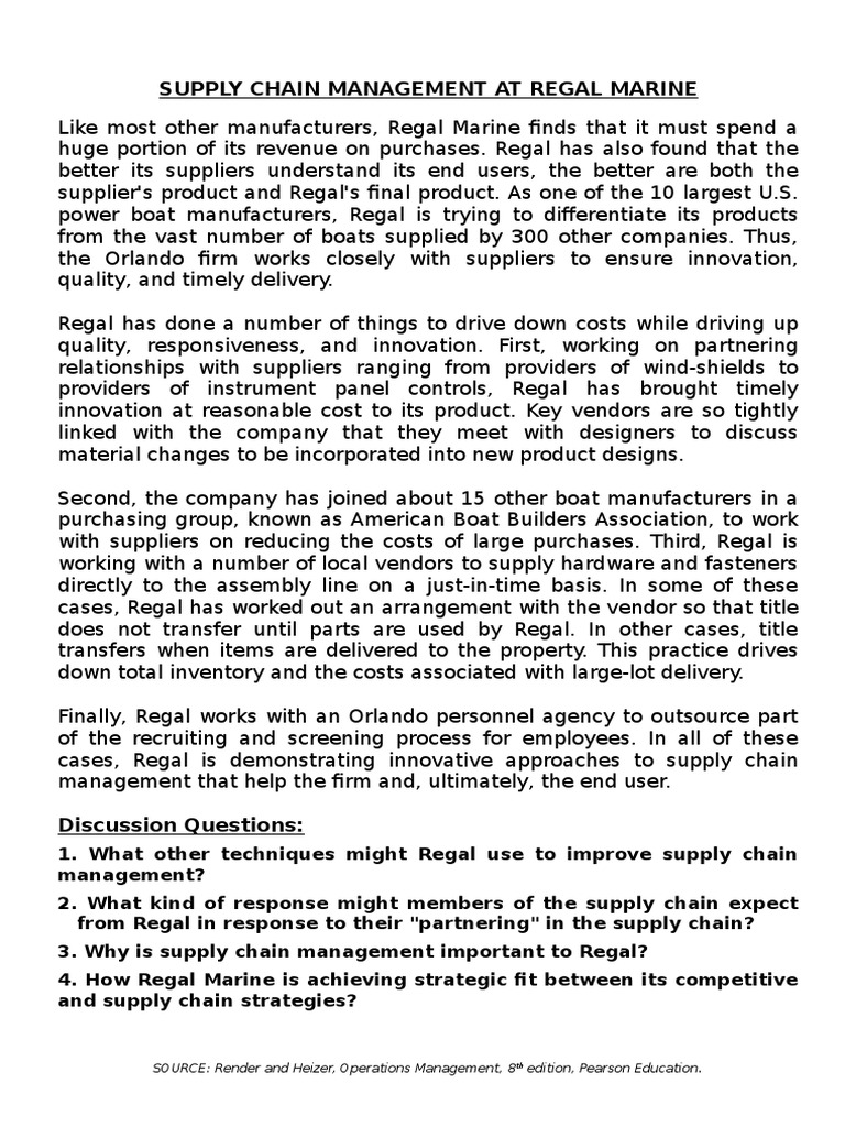 Class Cases SCM | PDF | Supply Chain | Strategic Management